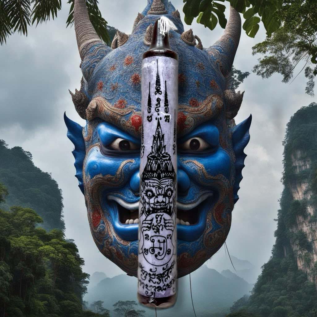 Phra Rahu Offering Candles (+ Phra Rahu Pa Yant Sacred Cloth). #455 ...